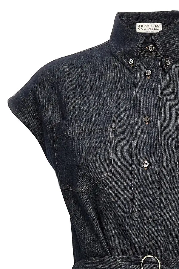 Brunello Cucinelli Belted Denim Dress