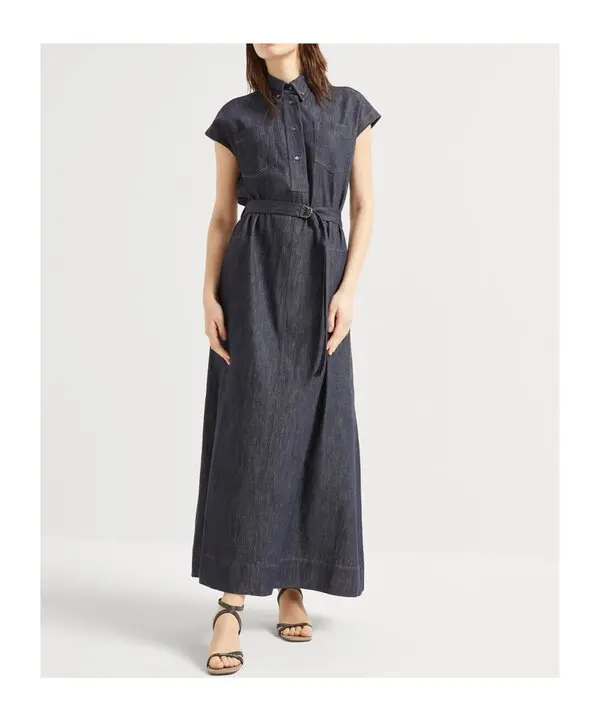 Brunello Cucinelli Belted Denim Dress