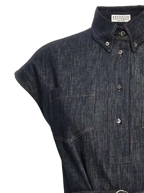 Brunello Cucinelli Belted Denim Dress