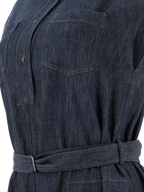 Brunello Cucinelli Belted Denim Dress