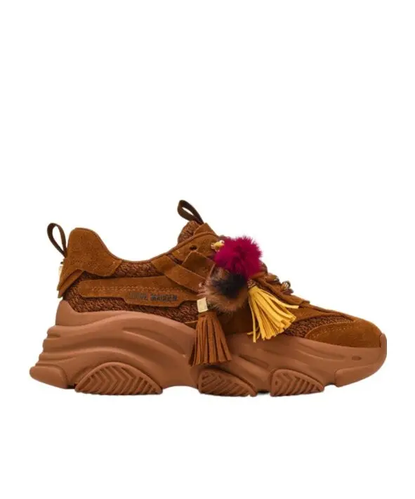 Steve Madden Possession Pp Chestnut Low-top Sneakers - Maroon