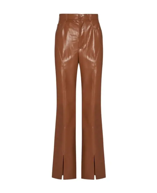 Nanushka Mid-rise Straight-leg Trousers - Brown