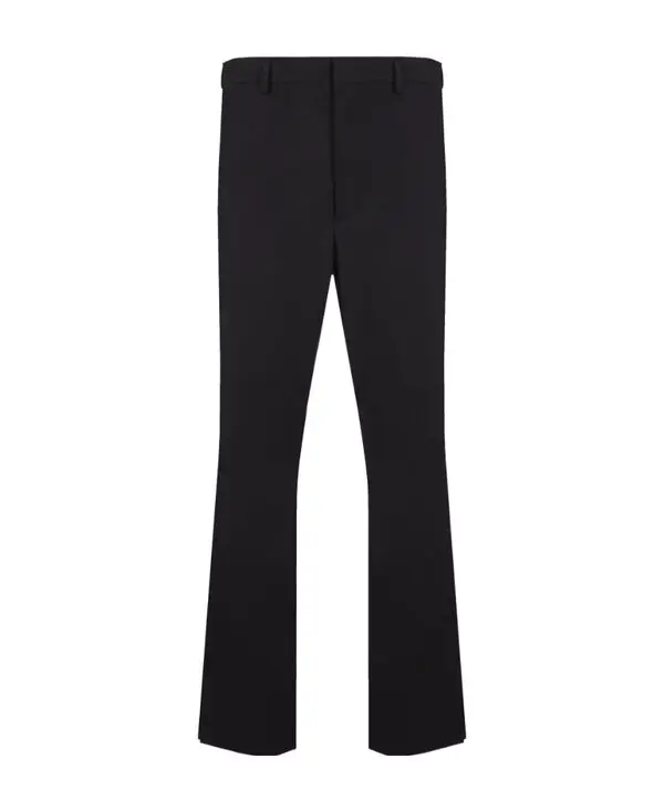 Prada Logo Plaque Cropped Tailored Trousers