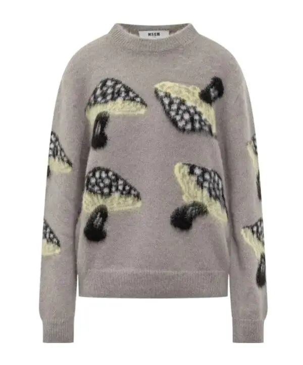 MSGM Mushroom Patterned Crewneck Jumper