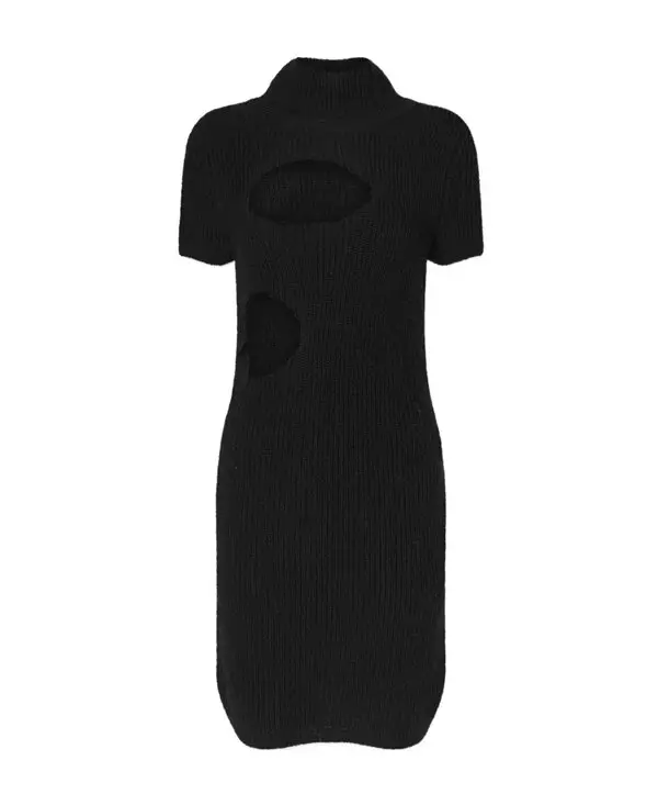 MAISON MARGIELA Cut-out Ribbed Minidress - Black