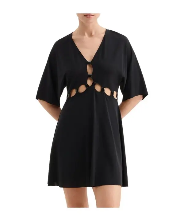 ERES V-neck Cutout Dress - Black