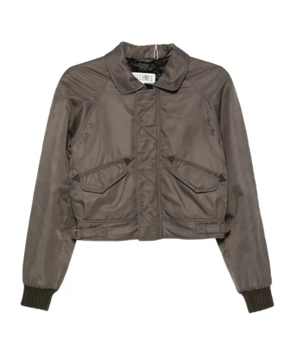 MAISON MARGIELA Cropped Zip-up Jacket - Grey