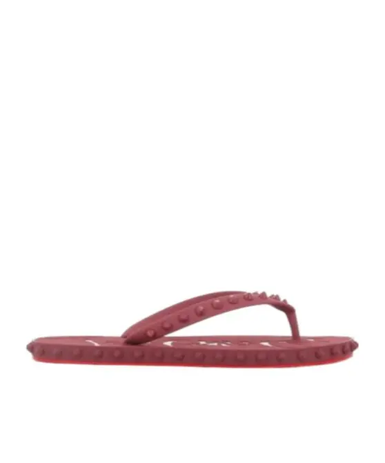 CHRISTIAN LOUBOUTIN The Stapled Decorative Flip-flops - Red