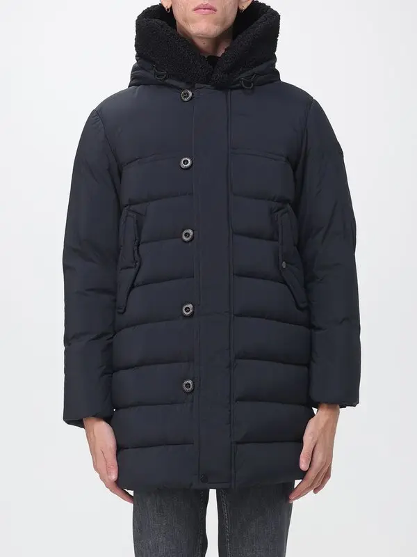 Peuterey Brabha Short Water-repellent Nylon Down Jacket With Shearling Hood - Black
