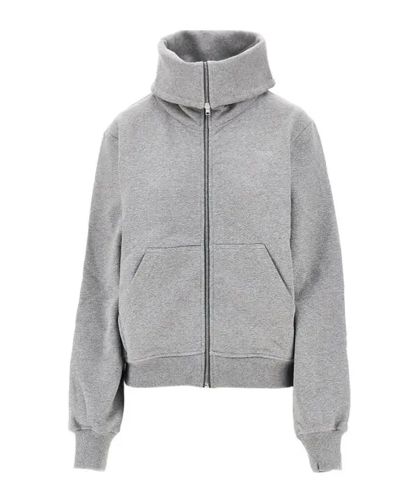 7 For All Mankind Zip-up Collar Hoodie - Grey