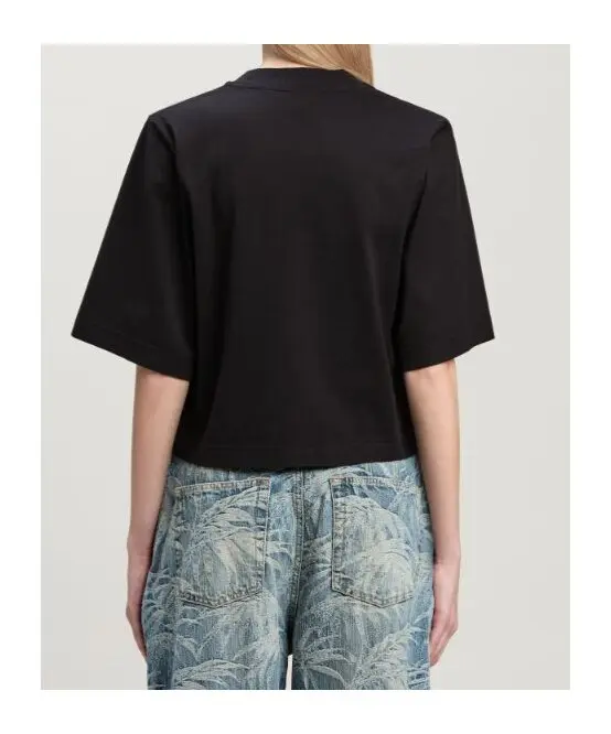 Palm Angels Palms Pencil Cotton Cropped Top