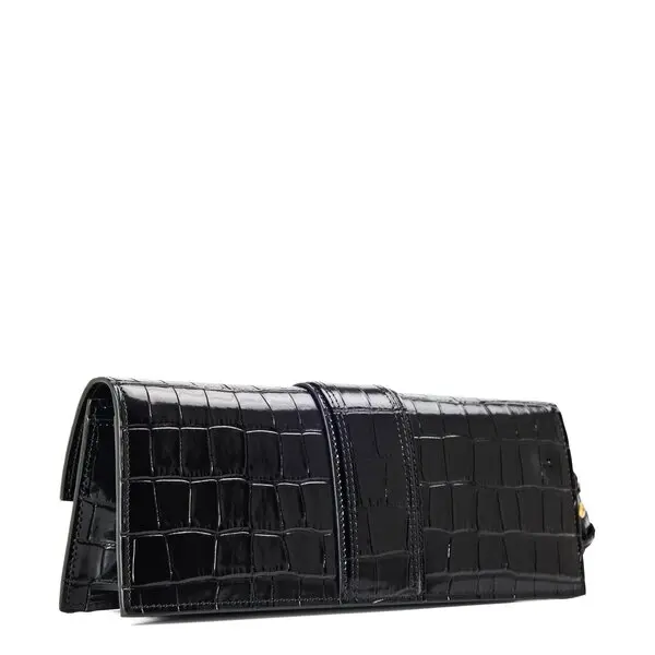 Jacquemus Glossy Crocodile-pattern Clutch Bag