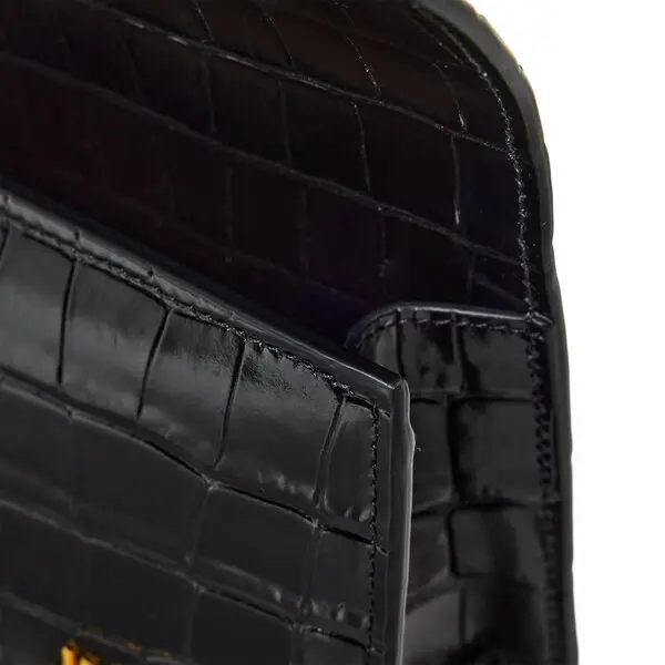 Jacquemus Glossy Crocodile-pattern Clutch Bag
