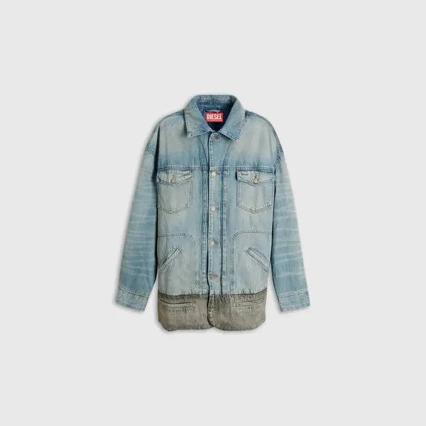 DIESEL® Denim Jacket With Contrast Hem - Multicolor