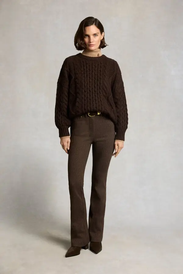 Holland Cooper Contour Heritage Flare Trouser Herringbone