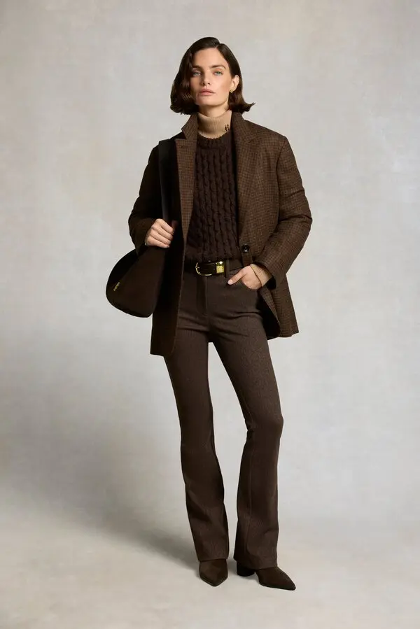 Holland Cooper Contour Heritage Flare Trouser Herringbone