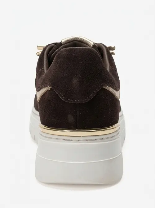 FOREVER & ALWAYS SHOES Venosa Leather Casual Sneaker - Brown Suede