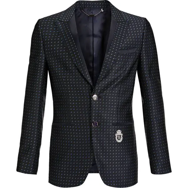 BILLIONAIRE Silk Blend Jacquard Contrast Lapel Dinner Jacket