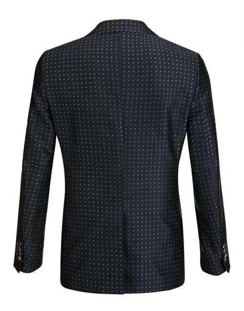 BILLIONAIRE Silk Blend Jacquard Contrast Lapel Dinner Jacket