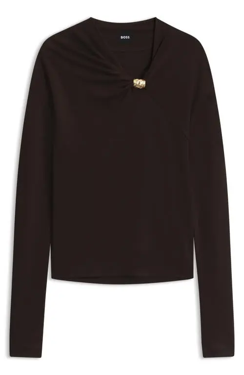 BOSS Edonya Hardware Detail Long Sleeve Top