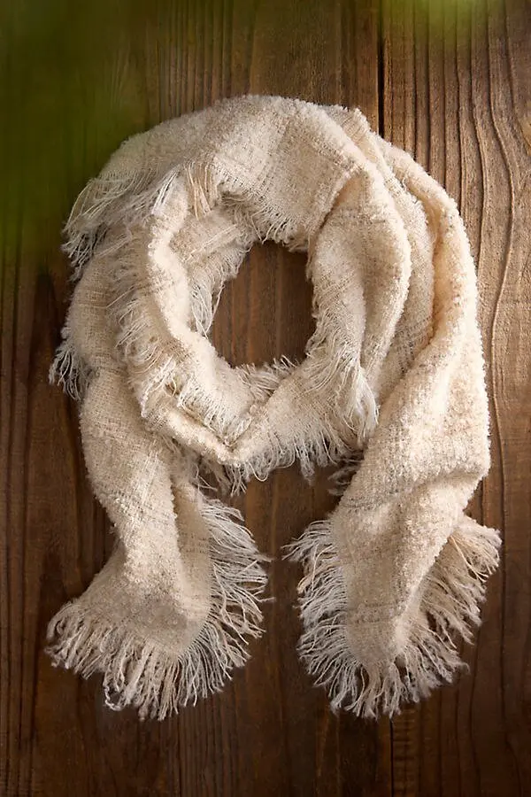 TERRAIN Checked Fray Frge Scarf