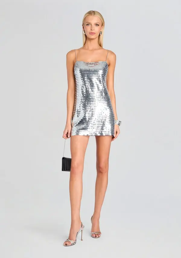 Retrofete Lavender Sequin Dress - Silver