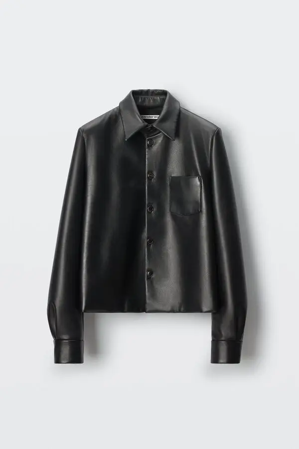 Alexander Wang Leather Button-down Shirt - Black