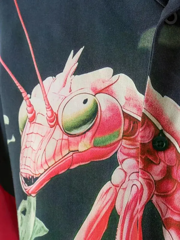 MAHARISHI Orchid Mantis-print Camp-collar Shirt