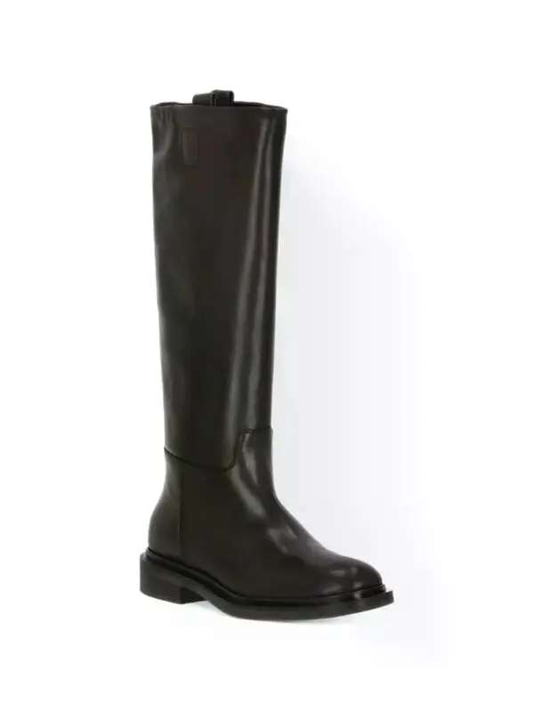 JULIE DEE Round-toe Leather Boots