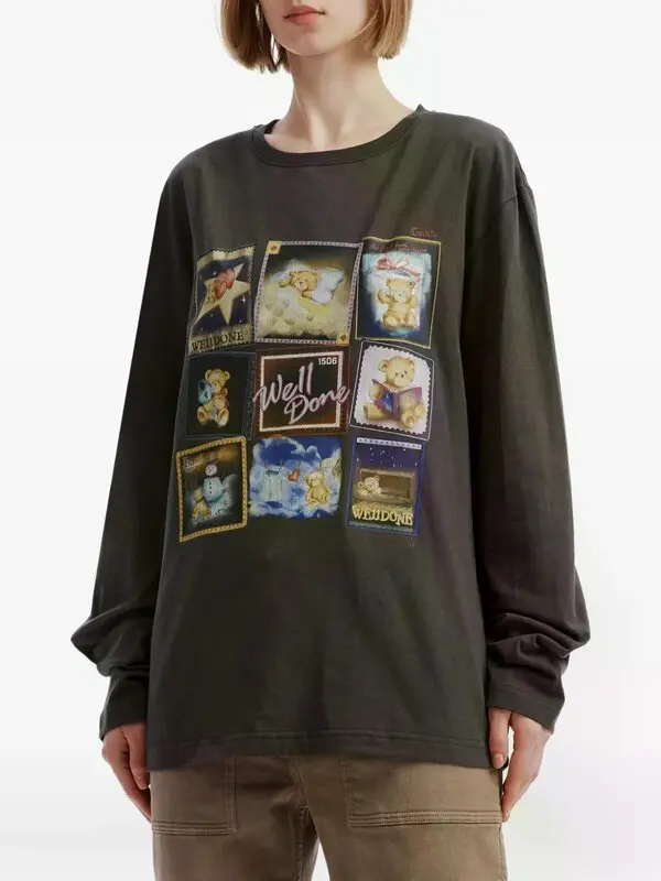 We11Done Teddy Graphic-print Long-sleeve T-shirt