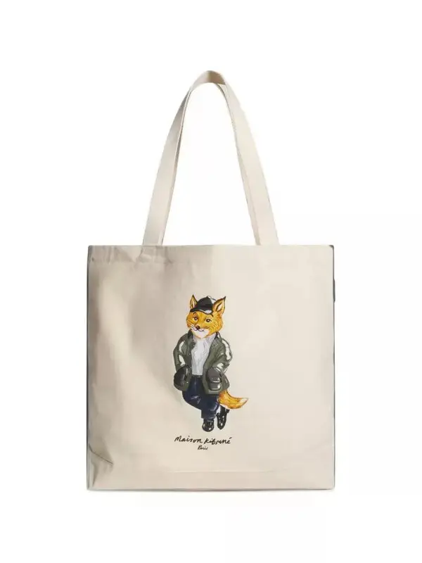 Maison Kitsuné Weekend Fox Tote Bag - Neutrals