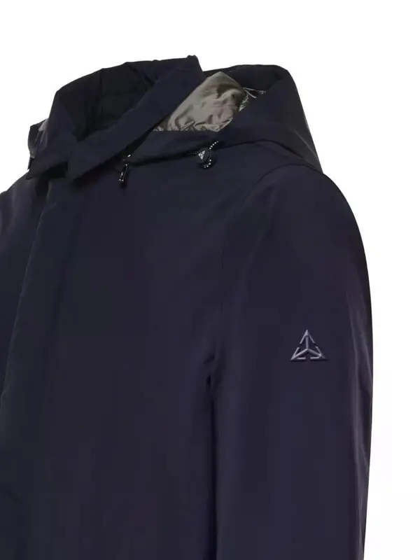 HESKIMO Hooded Concealed-fastening Coat - Blue