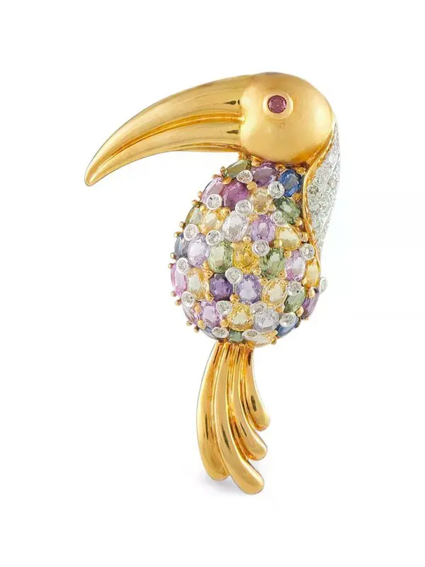 LB EXCLUSIVE Sapphire And Diamond Toucan Brooch