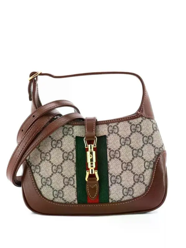 Gucci Jackie 1961 Gg Coated Canvas Mini Hobo Bag - Brown