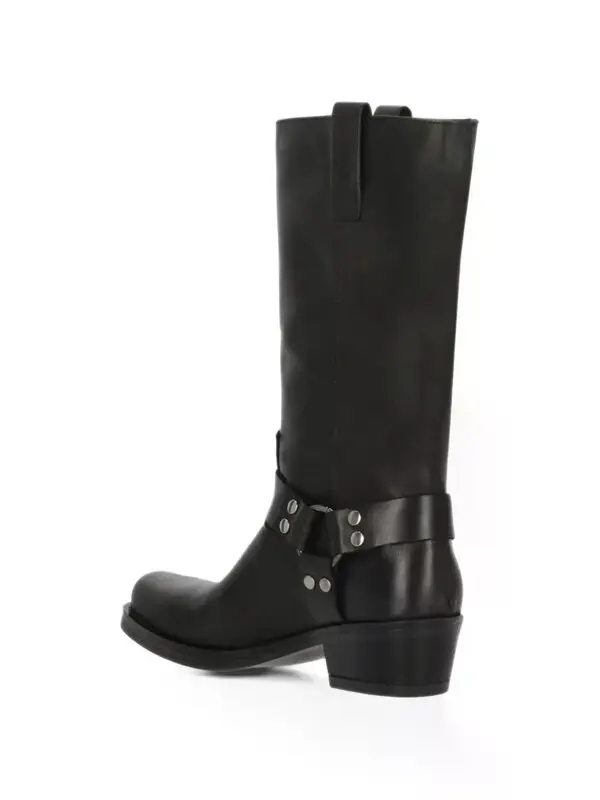 JULIE DEE Harness-detail Leather Boots