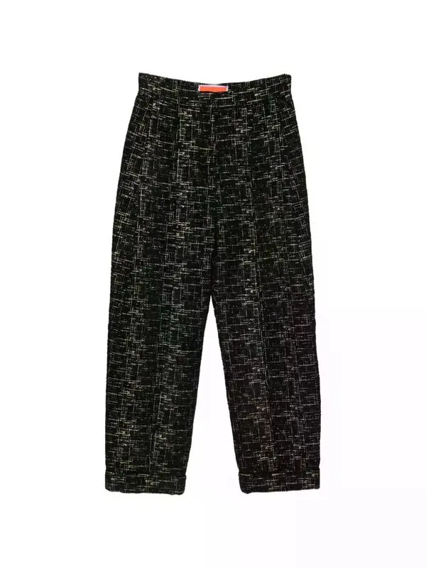 La DoubleJ Pleated Bouclé-knit Trousers - Black