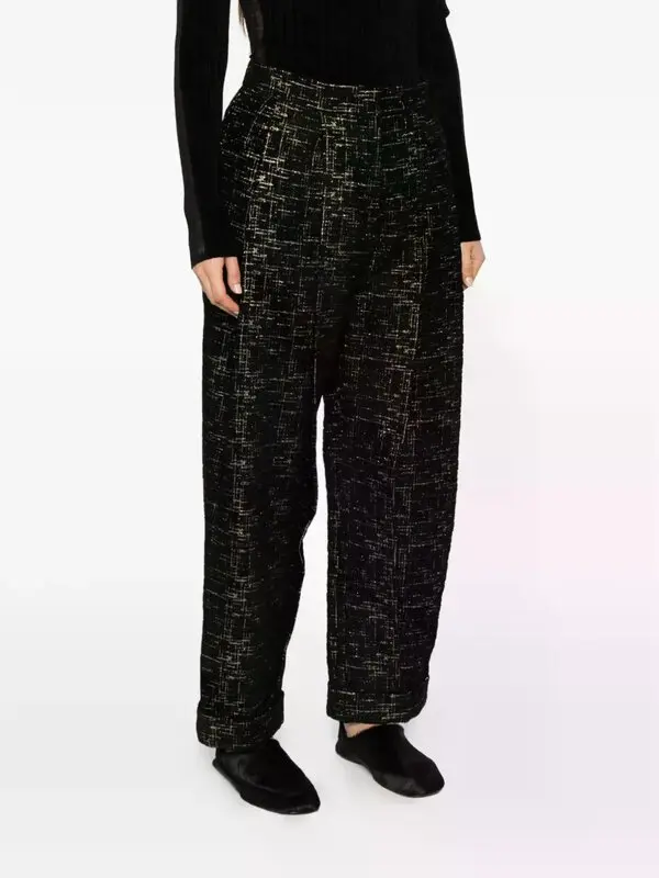 La DoubleJ Pleated Bouclé-knit Trousers