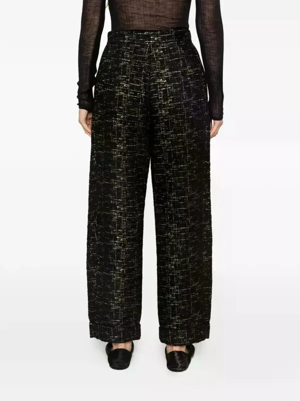 La DoubleJ Pleated Bouclé-knit Trousers