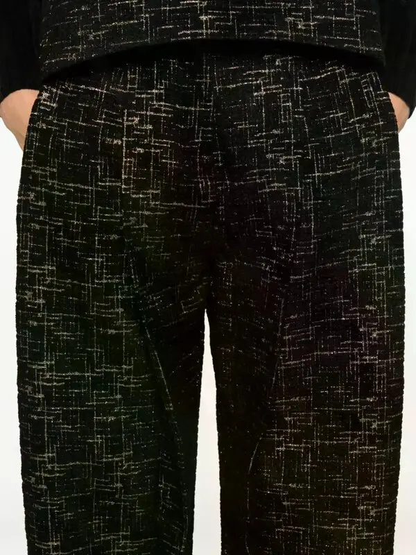 La DoubleJ Pleated Bouclé-knit Trousers