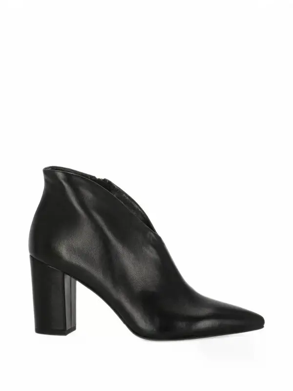 JULIE DEE Pointed-toe Side-zip Ankle Boots - Black