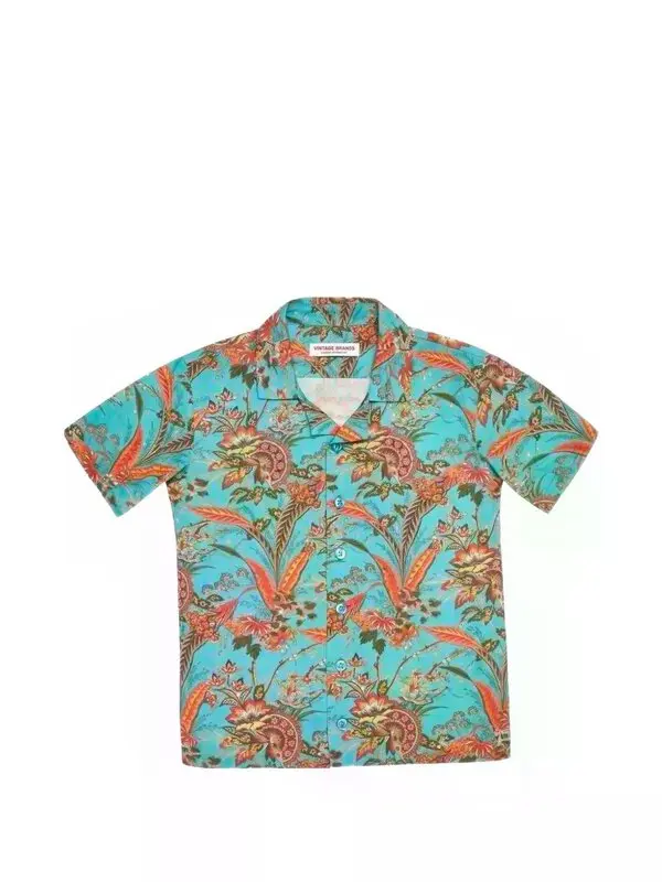 Orlebar Brown Pedro Lotus-print Shirt - Blue