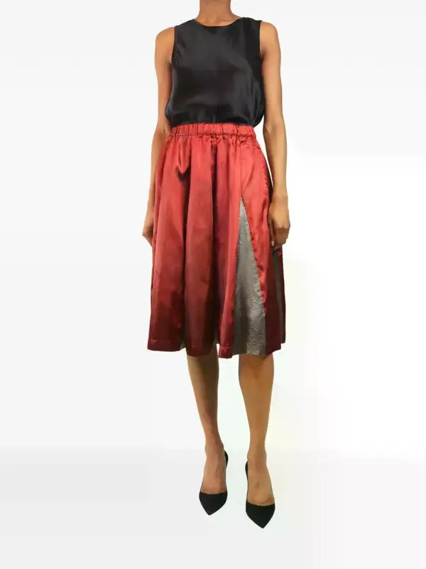 Comme Des Garçons Satin Midi Skirt - Red