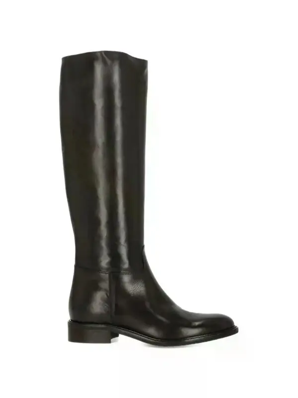 JULIE DEE Side-zip Leather Boots