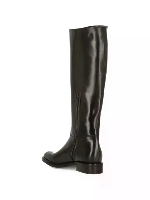 JULIE DEE Side-zip Leather Boots