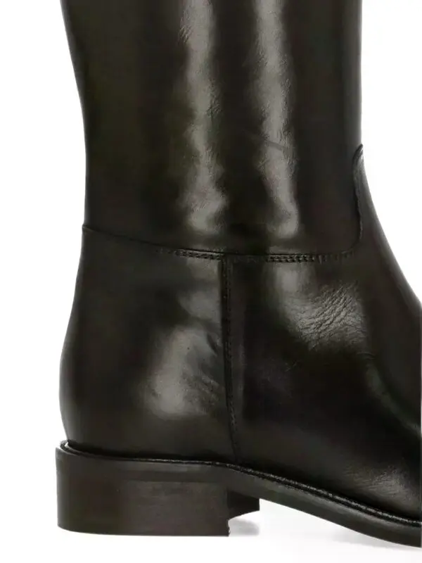 JULIE DEE Side-zip Leather Boots