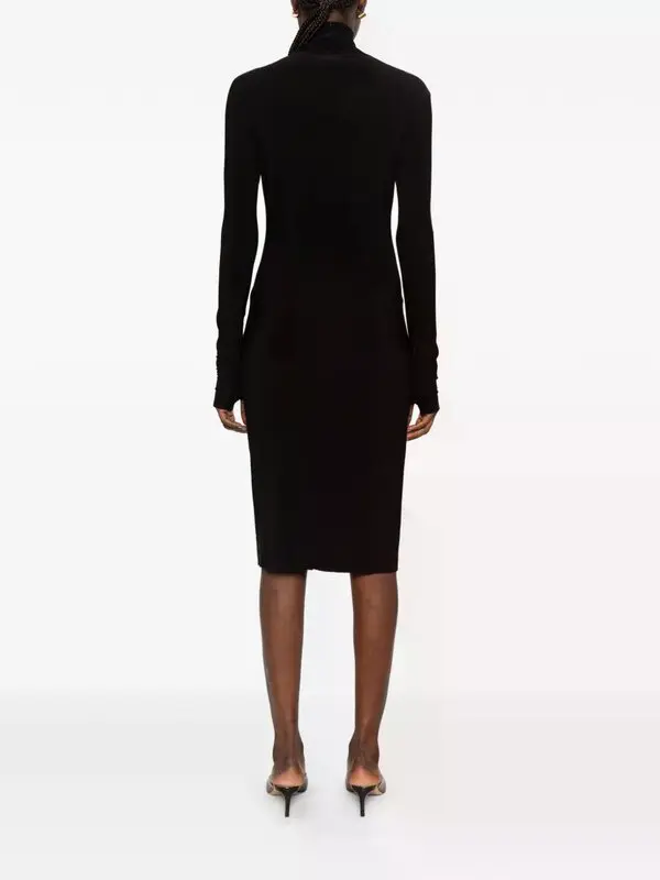 Norma Kamali Long-sleeve Turtleneck Midi Dress