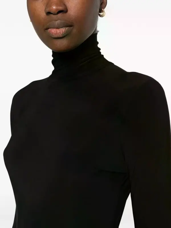 Norma Kamali Long-sleeve Turtleneck Midi Dress