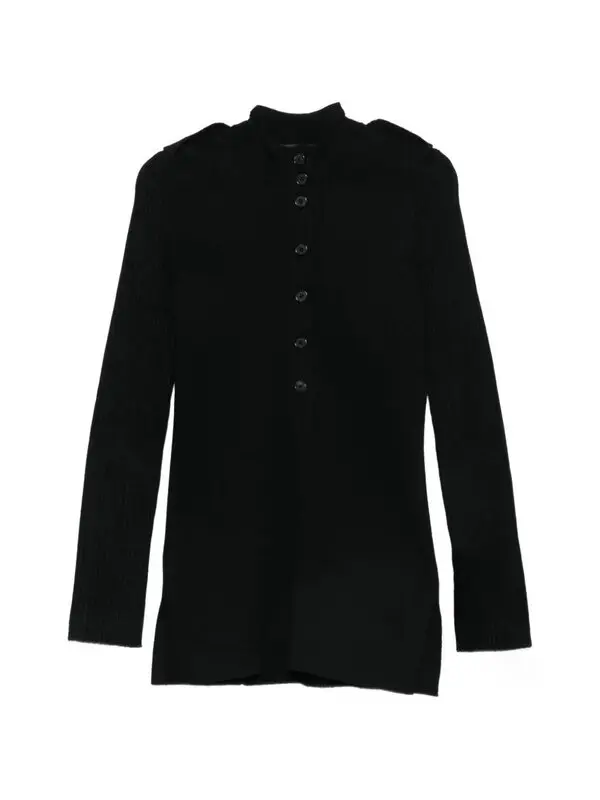 Barbara Bui Ribbed-knit Epaulette Sweater