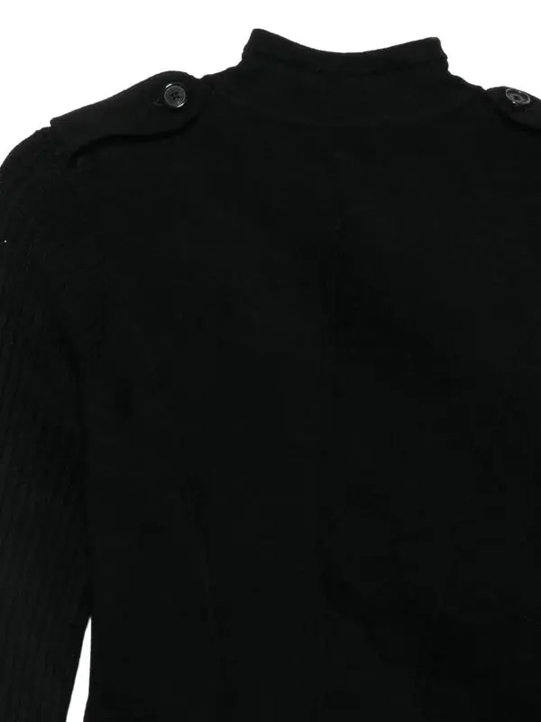 Barbara Bui Ribbed-knit Epaulette Sweater