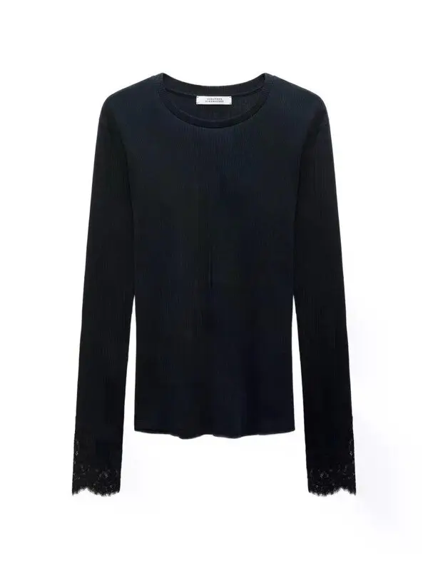 Dorothee Schumacher Pure Sleekness Lace-trim Top - Blue